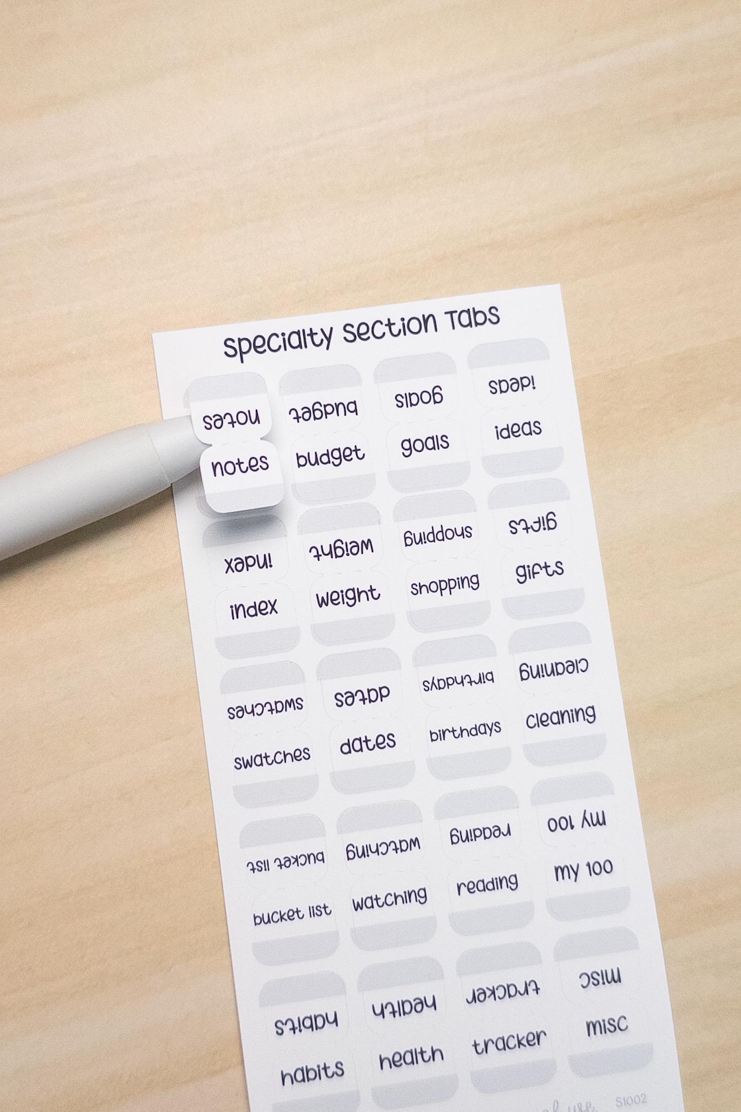 Specialty Section Tabs – Minimal Planner Labels for Hobonichi, Journals ...