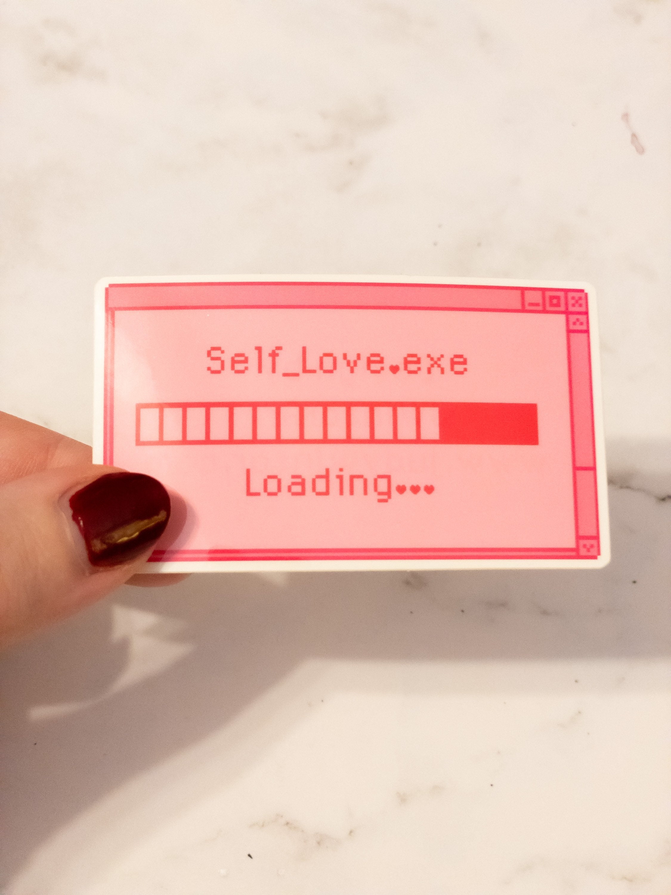Self Love Loading Sticker Retro Pink Hearts Vinyl Glossy 3 Inch - Etsy