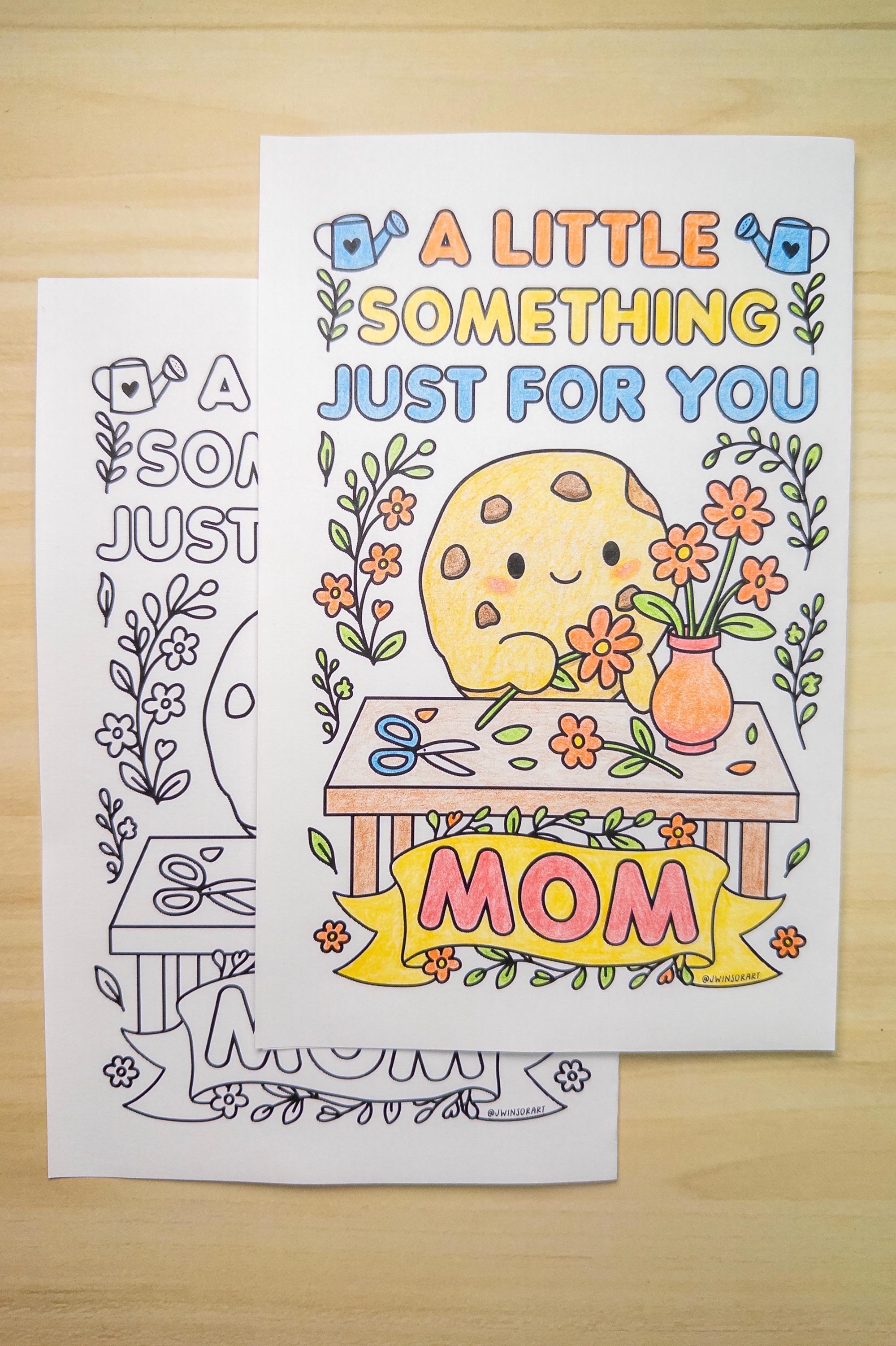 Printable Mother’s Day Card – DIY Coloring Card With Journaling Pages ...