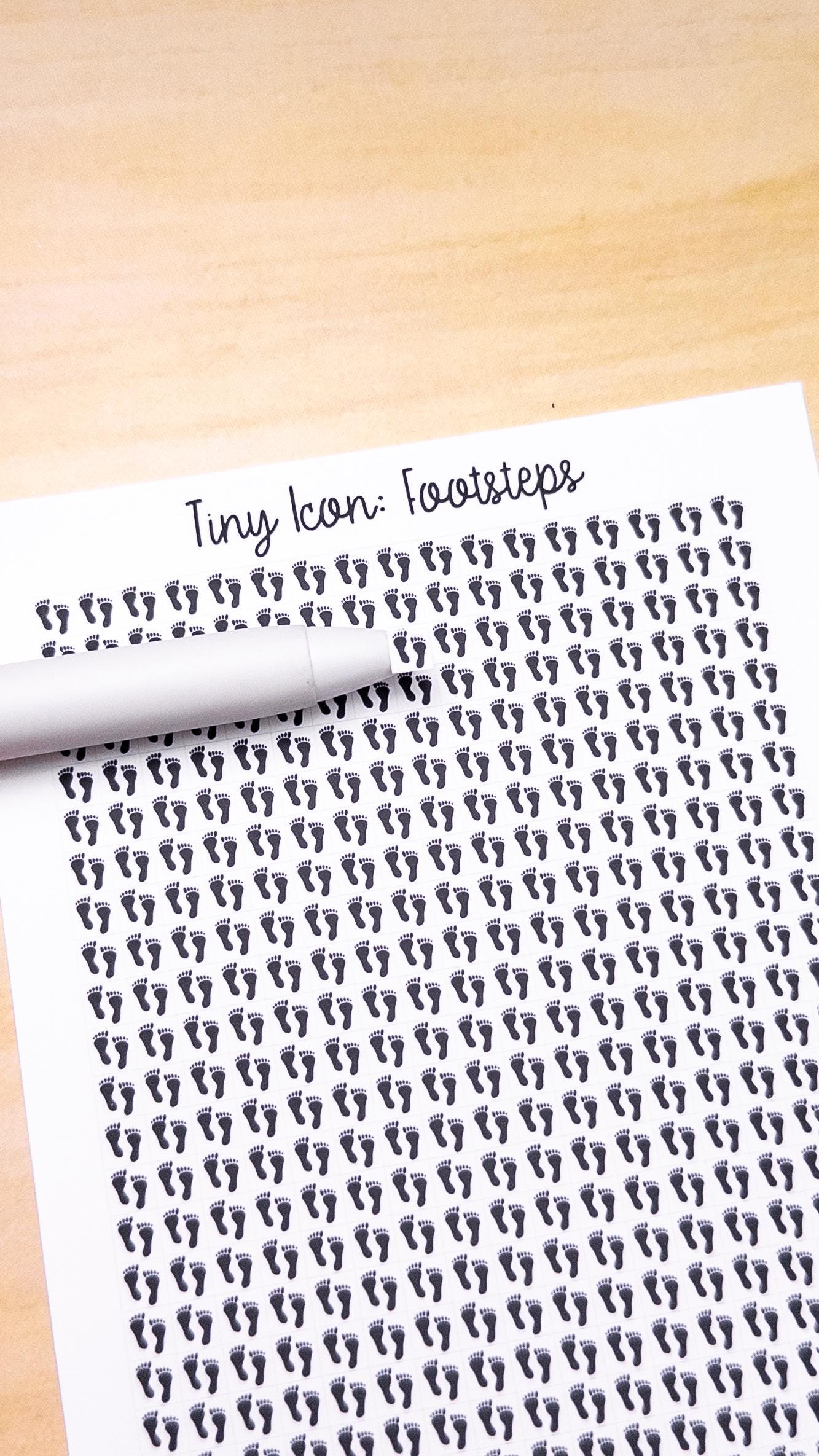 Tiny Icon: Footsteps Doodle Functional Sticker Sheet 5 Mm Square Steps ...