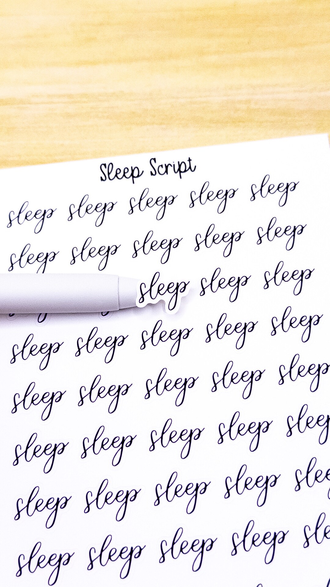 Sleep Script Planner Sticker Sheet 50 Stickers Bujo Calligraphy - Etsy