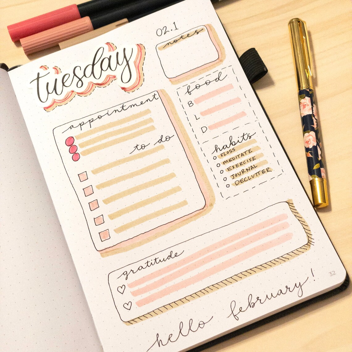 Days of the Week Headers Bouncy Calligraphy Printable Instant | Etsy