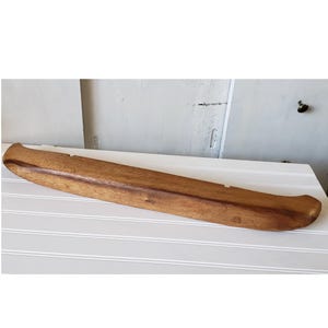 Vintage Outrigger Canoe Boat Wood Model Hawaii Polynesian Decor Carved ...