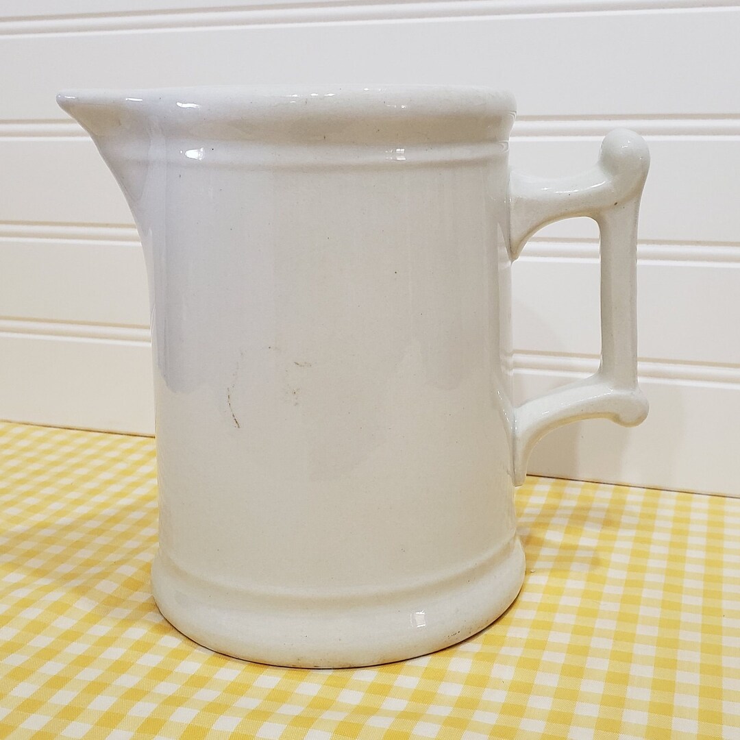 Antique Ironstone Milk Pitcher Vintage Dresden Hotel China Heavy Thick ...