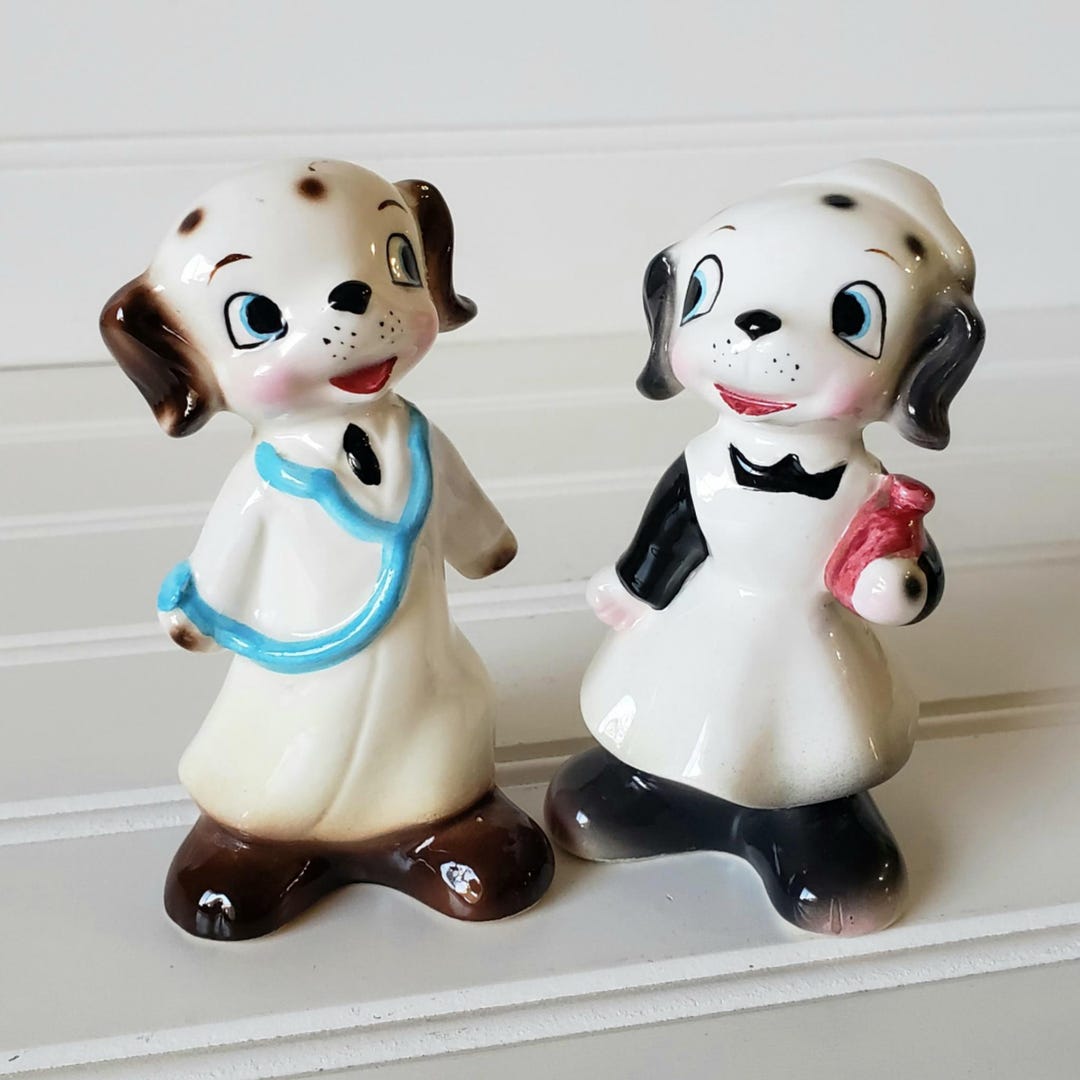 Vintage Dog Doctor and Nurse Salt and Pepper Shaker Anthropomorphic ...