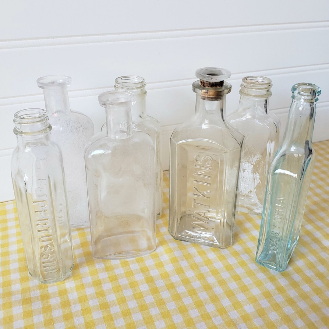 Vintage Lot Apothecary Medicine Bottles Watkins Fletcher Castoria ...