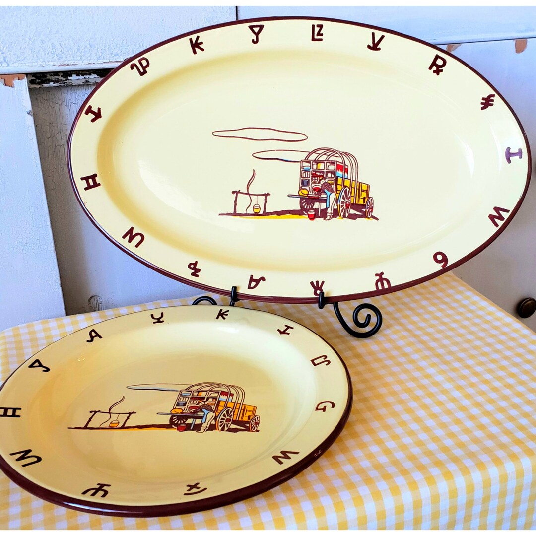 Vintage Monterrey Western Ware Platter Plate Enamelware Chuck Wagon ...