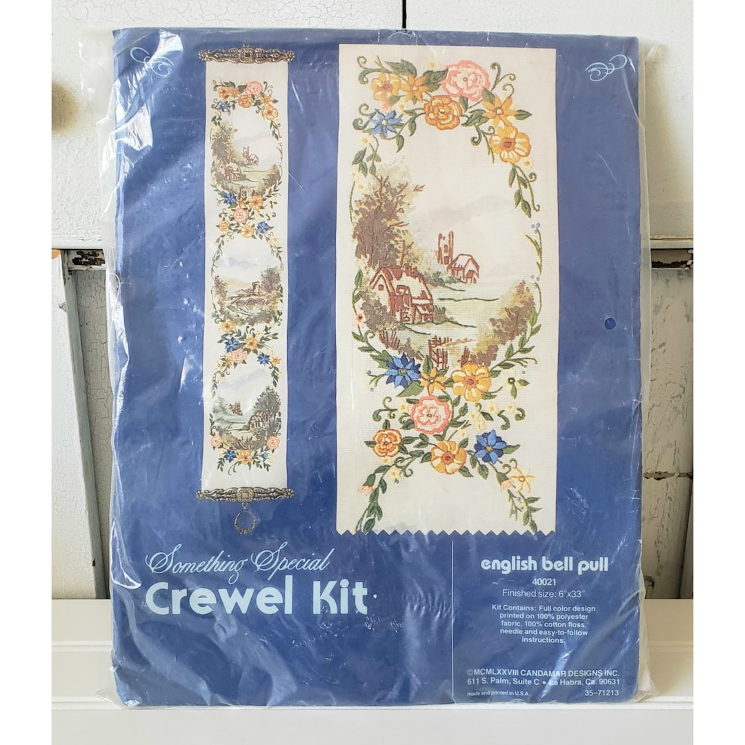 Vintage Crewel Kit 1978 Embroidery Something Special English Bell Pull ...