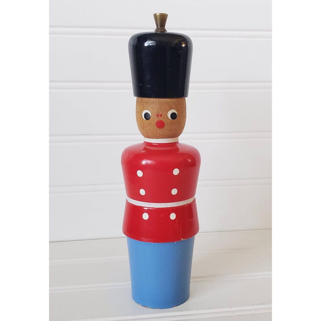 Vintage Wood Toy Soldier Pepper Mill Grinder Christmas Decor Danish ...