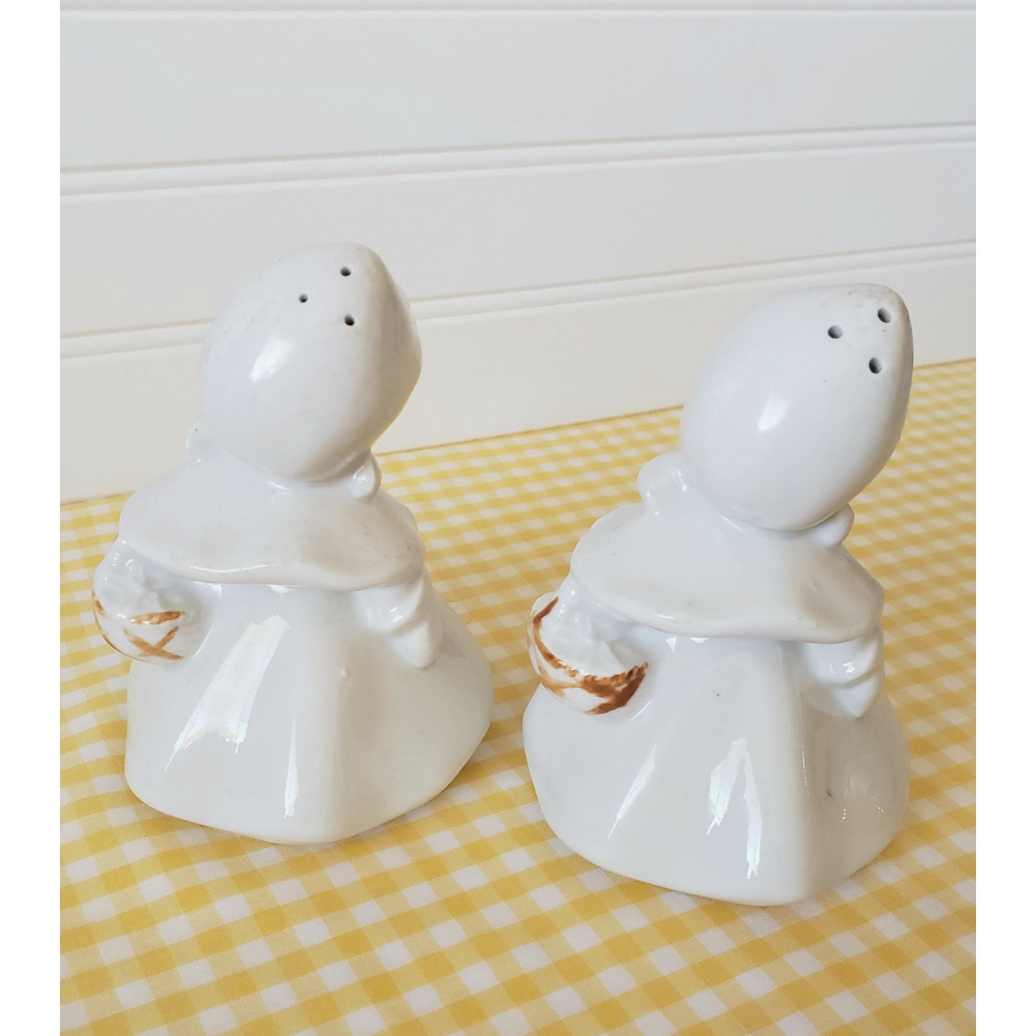 Vintage Little Red Riding Hood Salt and Pepper Shakers Blue Trim ...