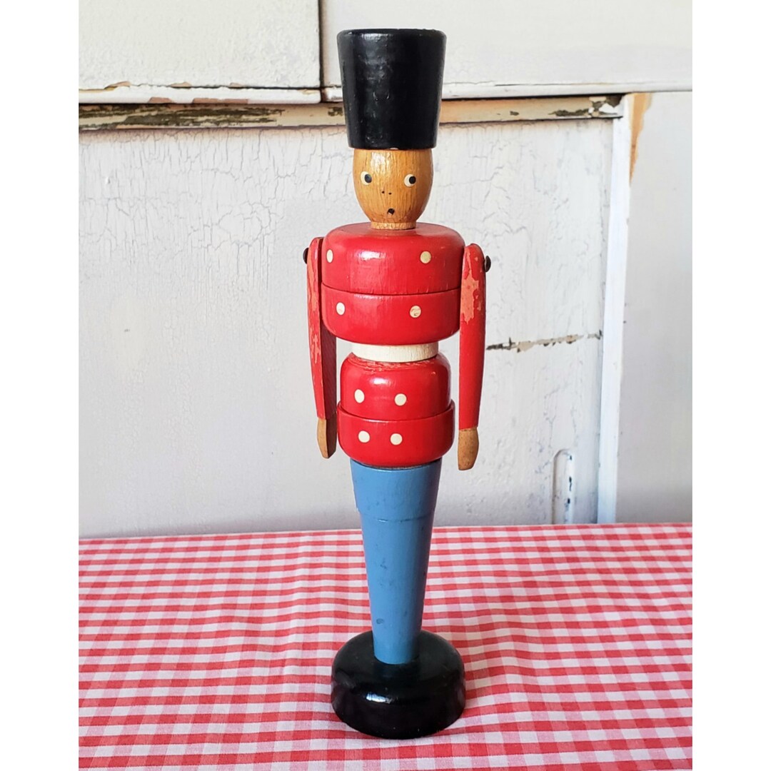 Vintage Christmas Wood Soldier Toy Puzzle Stacking Denmark - Etsy