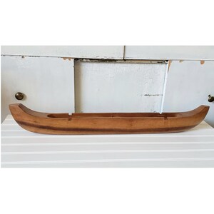Vintage Outrigger Canoe Boat Wood Model Hawaii Polynesian Decor Carved ...