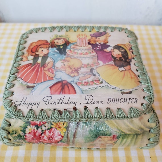 Vintage Daughter Birthday Card Box Hand Made Crotchet Trinket - Etsy