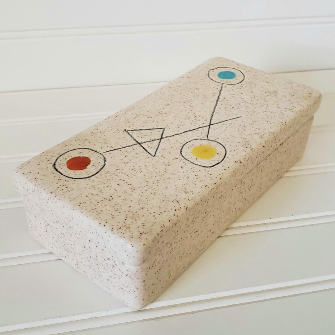 Vintage Ceramic Cigar Box Mid Century Modern Italian Geometric ...