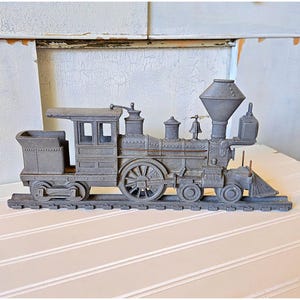 Vintage Train Locomotive Mailbox Topper Cast Aluminum Metal Railroad ...