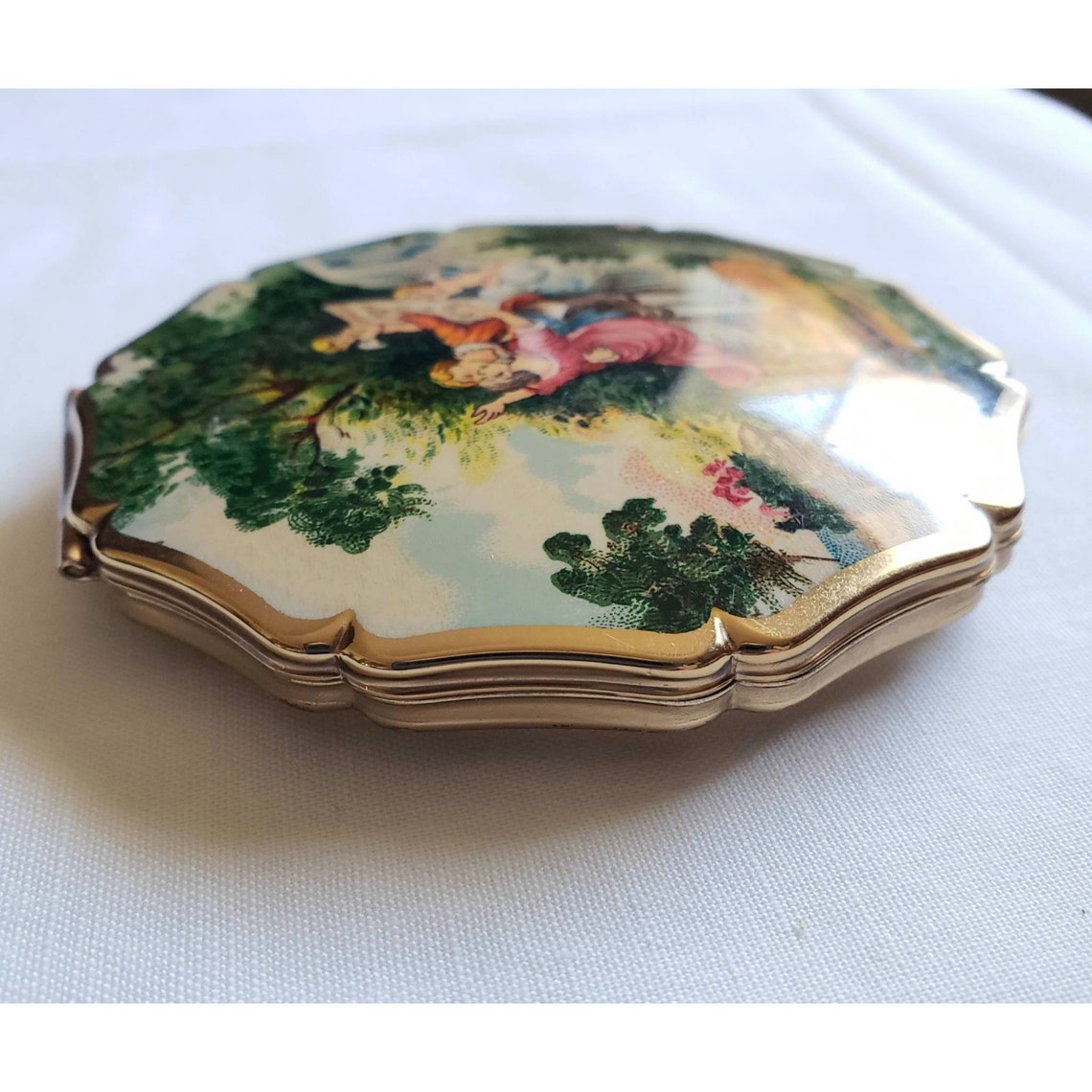 Vintage Stratton England Compact Face Powder Cupid Victorian - Etsy