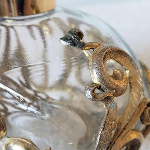 Vintage Musi Bottle Gold Filagree and Glass Vanity Perfume Hollywood ...