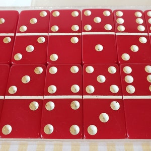 Vintage Crisloid Red Bakelite Dominos Set in Case Catlin - Etsy