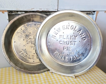 New England Flaky Crust Pie-table Talk Tin-vintage Metal Pie Plate - Etsy