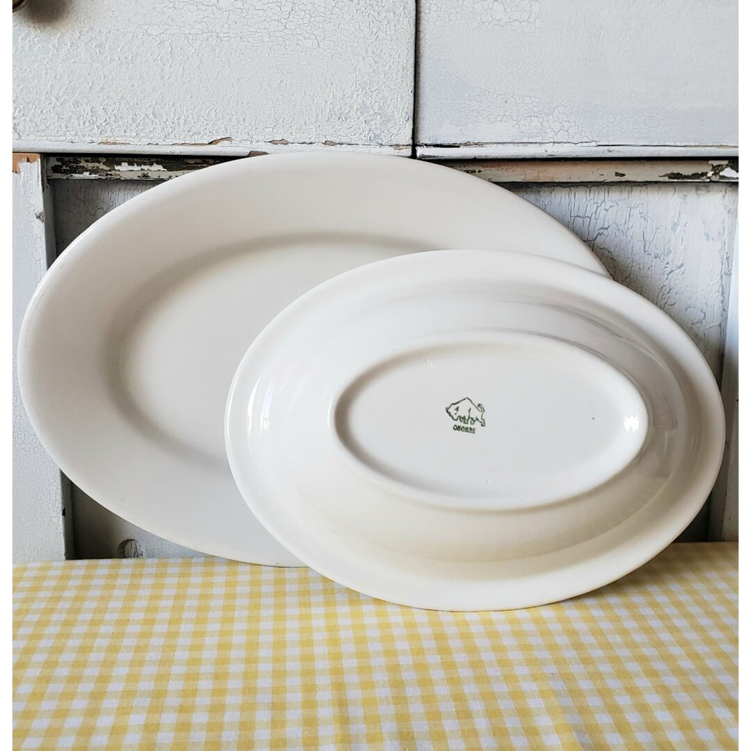 Vintage Buffalo China Restaurant Ware Ironstone Bowl Platter Heavy Oval ...
