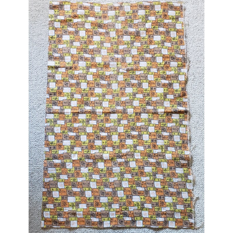 Vintage 1940s Flour Feed Sacks Full Opened Flowers Orange Yellow Brown ...