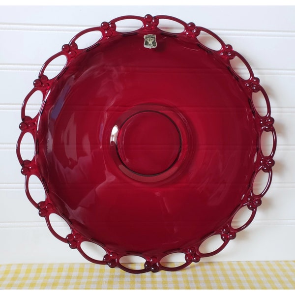 Ruby Glass Platter - Etsy