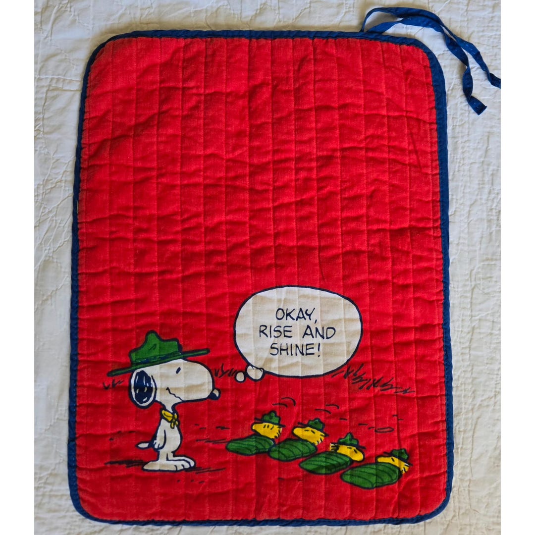 Vintage Peanuts Snoopy Sleeping Bag 1965 Toy for Plush Rise and Shine ...