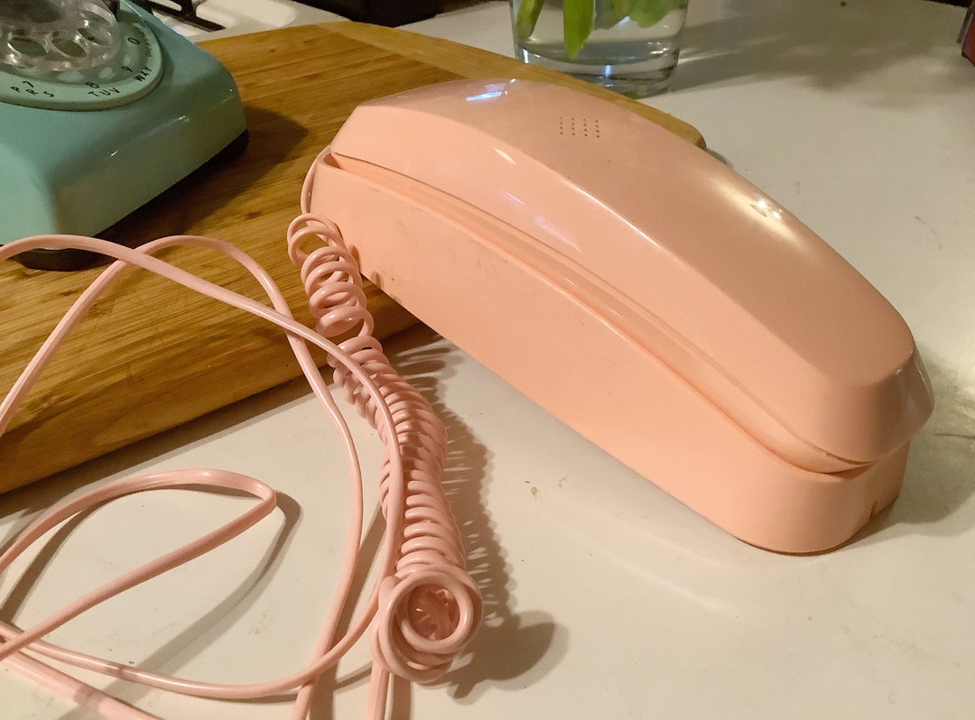 Vintage Pale Pink Push Button Phone, Conaire - Etsy