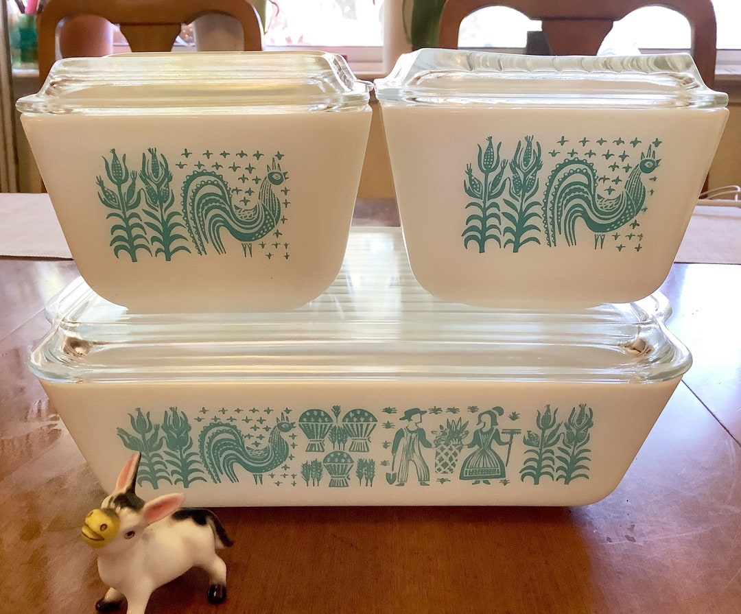 Gorgeous Vintage Pyrex Amish, Butterprint Refrigerator Set. Complete ...