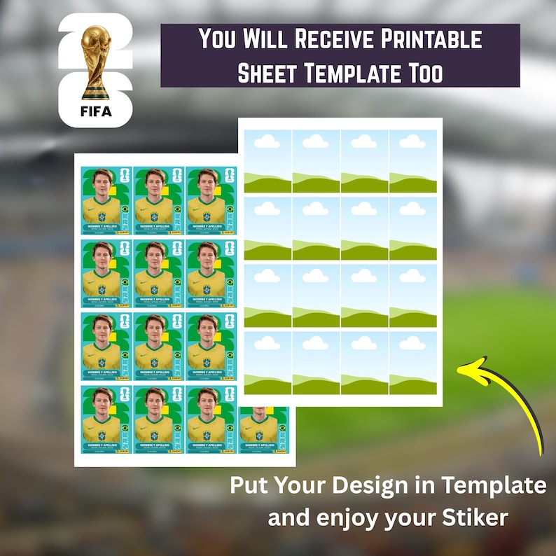 Editable Soccer Trading Card Canva Template, Custom Sports Sticker ...