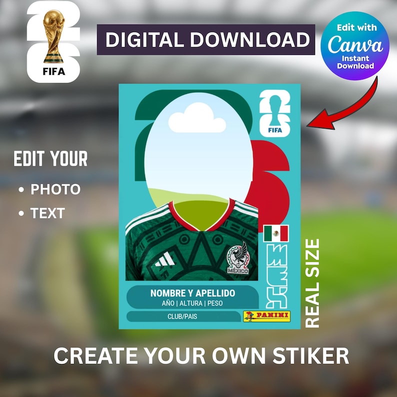 Editable Soccer Trading Card Canva Template, Custom Sports Sticker ...