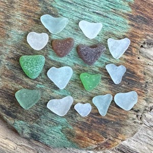 15 Little Sea Glass Hearts in a Bottle. - Etsy