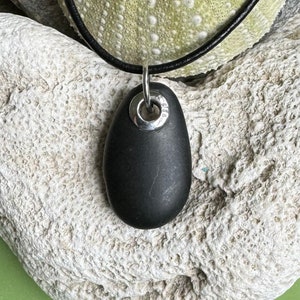 Beach Stone Jewelry- Black Basalt Beach Stone Set With Sterling Silver ...