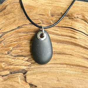 Beach Stone Jewelry- Black Basalt Beach Stone Set With Sterling Silver ...