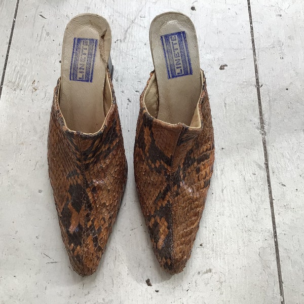 Snakeskin Mules - Etsy