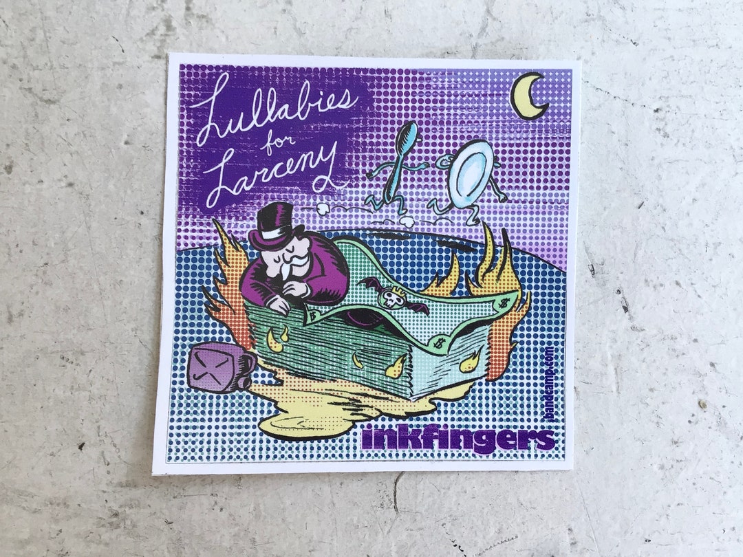 Monopoly Man Sticker / Larson Cash Burning Money Large Square - Etsy