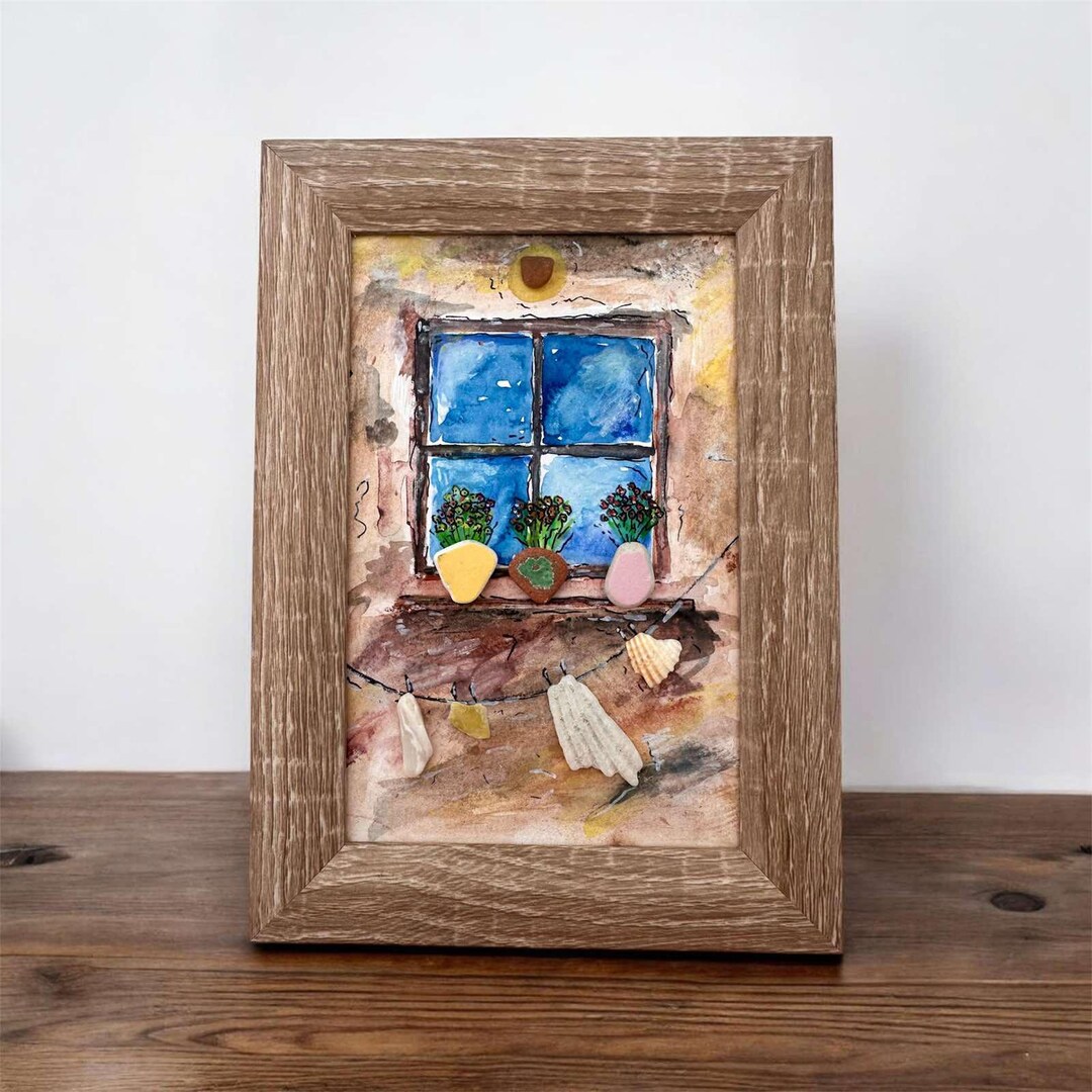 Original Pebble Art Frame - Handmade Wall Art - Unique Minimalist Stone ...