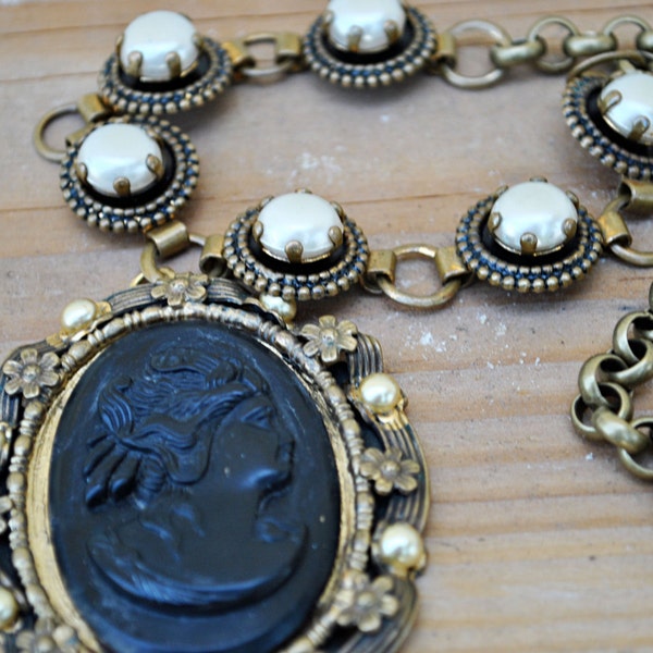 Black Cameo Necklace - Etsy