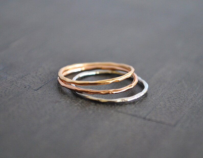 HAMMERED STACKABLE RINGS - Etsy