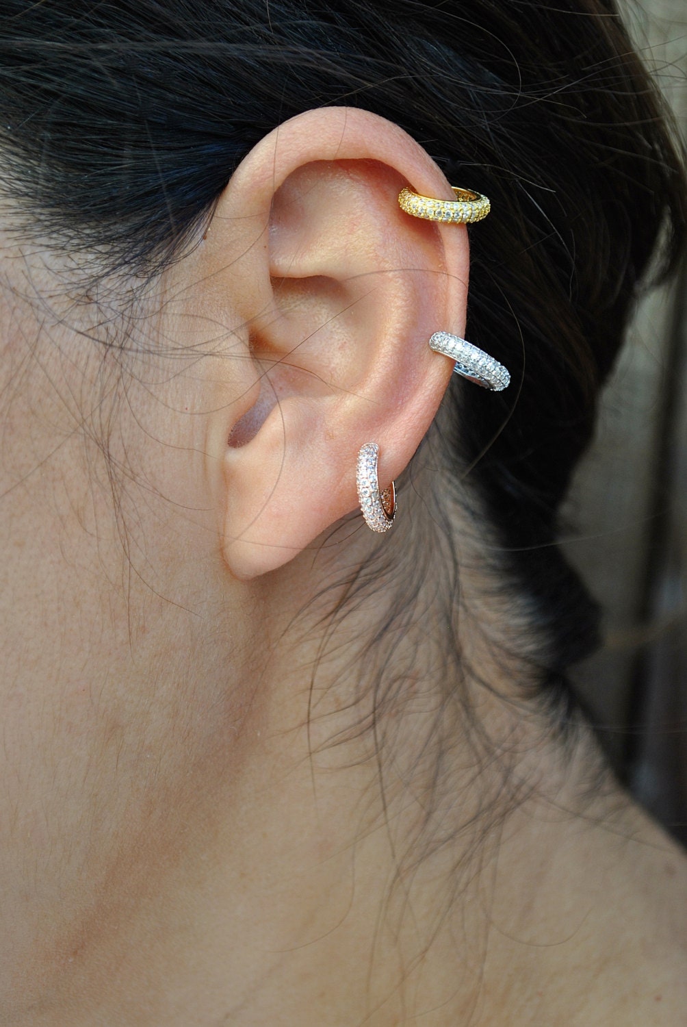 ROSE GOLD 3 ROW Ear Cuff | Etsy