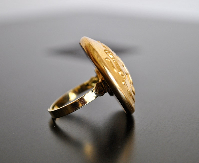 ADJUSTABLE Vintage GOLD COIN Ring - Etsy