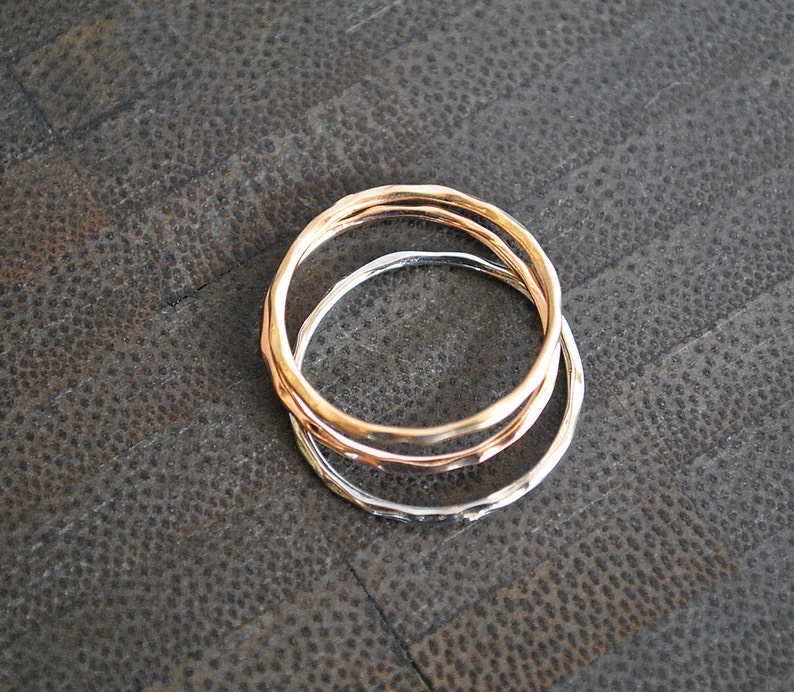 HAMMERED STACKABLE RINGS - Etsy