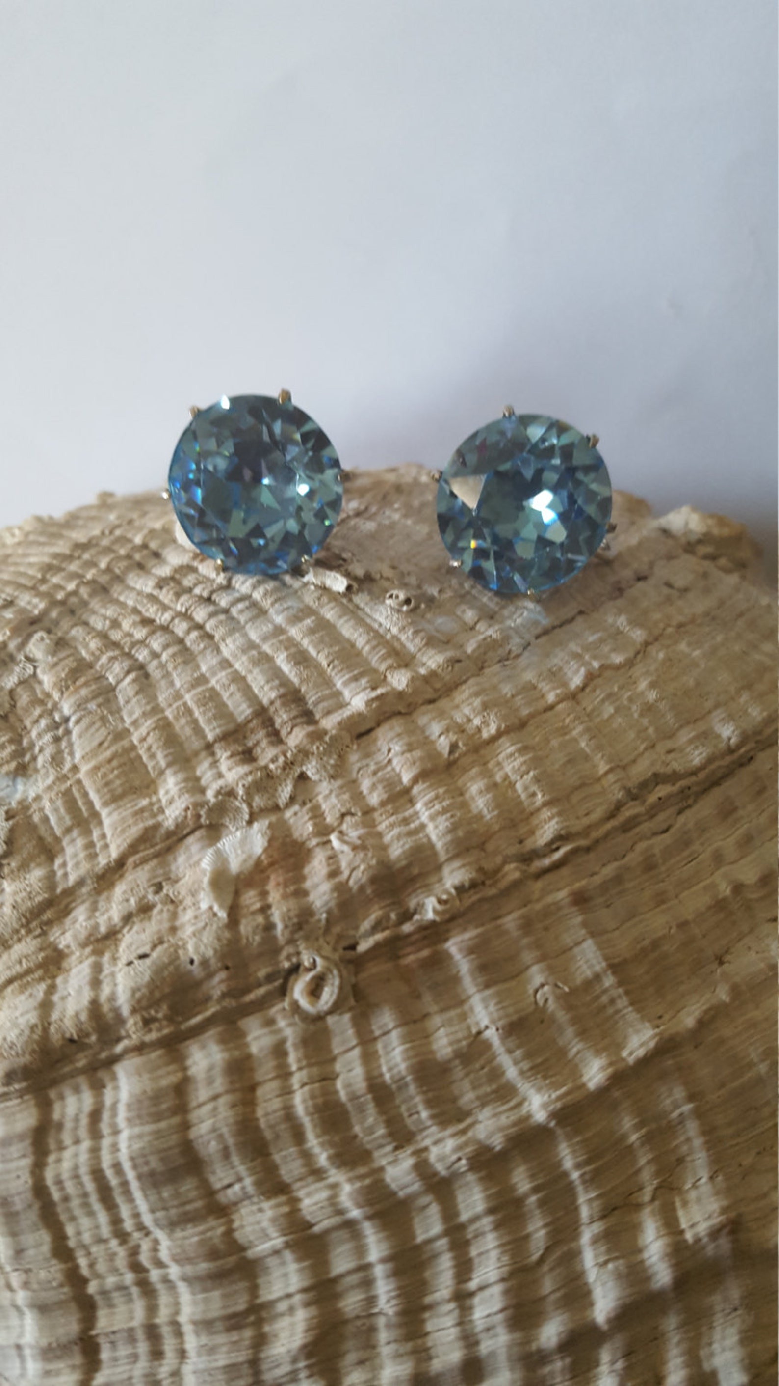 VINTAGE RHINESTONE Clip Sky Blue Color EARRINGS - Etsy