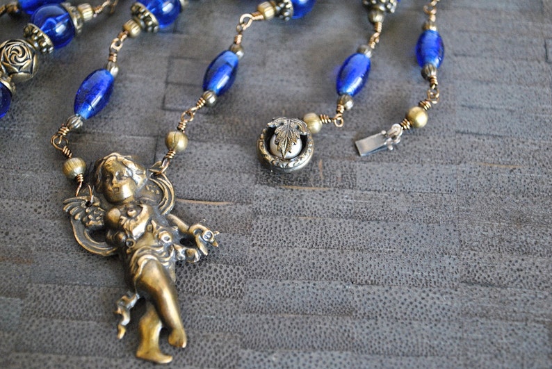 COBLAT BLUE CHERUB Angel Necklace - Etsy