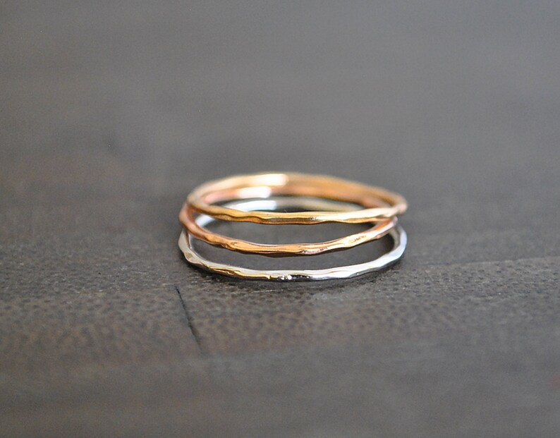 HAMMERED STACKABLE RINGS - Etsy