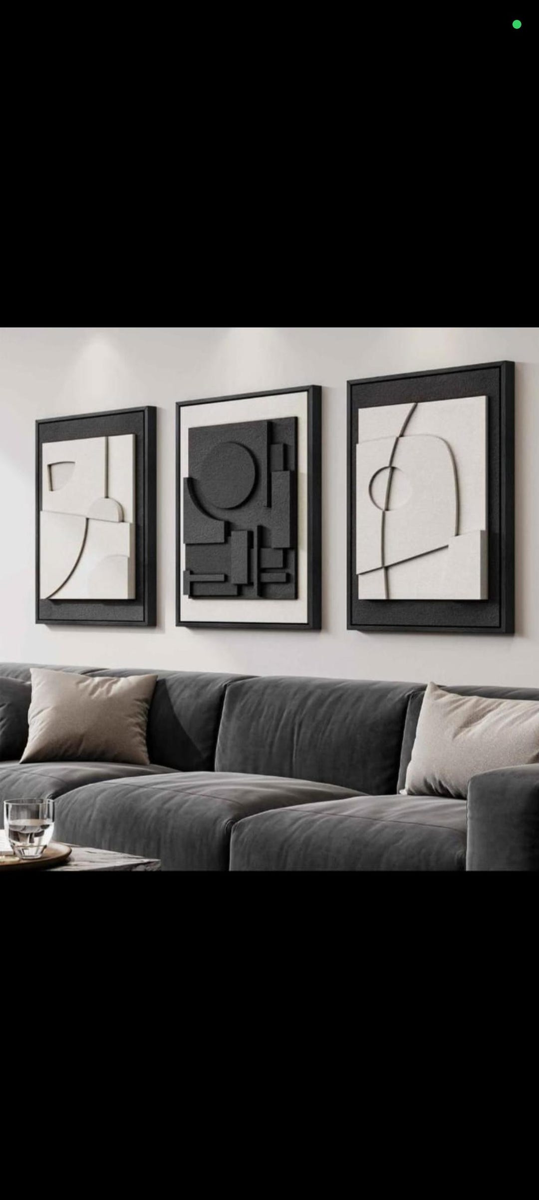 Set of 3 Modern 3D Wall Art Minimalist Abstract Relief Sculpture ...