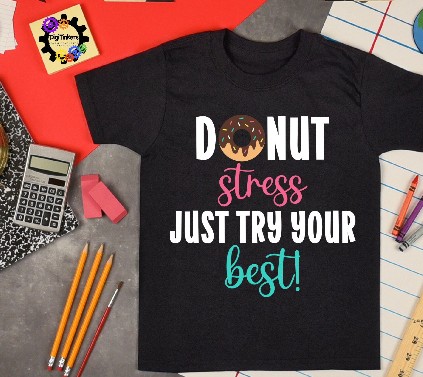 Donut Stress Motivational Design for Crafting Cricut - Etsy