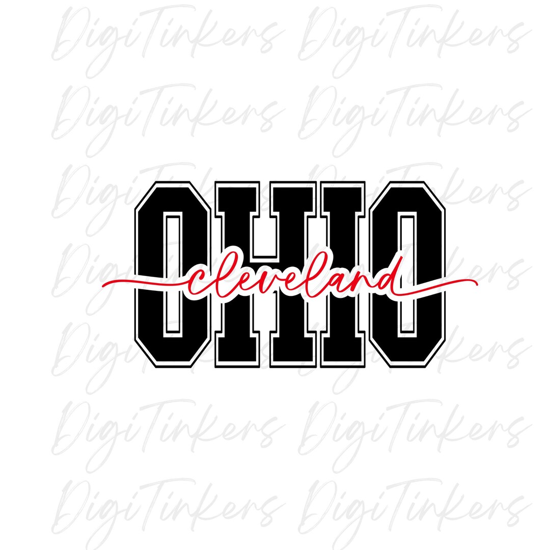 Collegiate Ohio Script City of Cleveland, Gift, T Shirt, Sticker, Mug ...