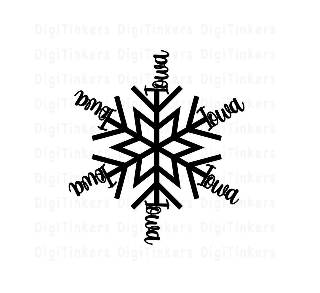 Iowa Cursive Script Font Snowflake, Design for Crafting, Cricut ...
