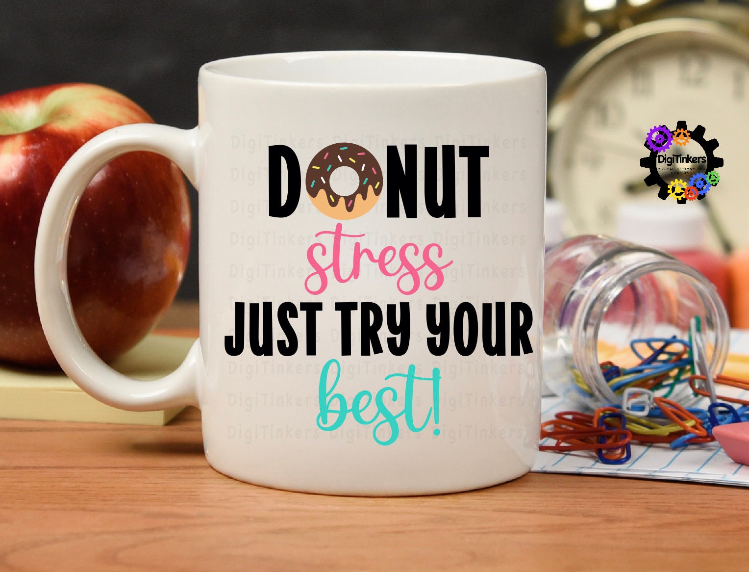 Donut Stress Motivational Design for Crafting Cricut - Etsy